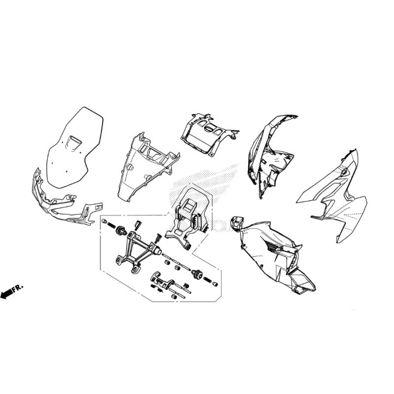 Front Cowling Left Honda ADV 160 64502-K0W-NA0