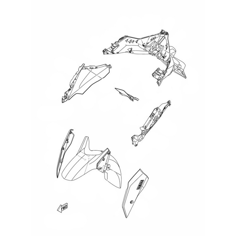 Cover Right Front Fender Yamaha XMAX 300 2023 2024 BKA-F1514-00